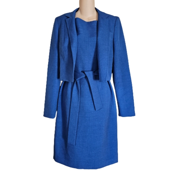 Anne Klein | Dresses | Anne Klein Blue 2 Piece Sheath Dress With Suit ...